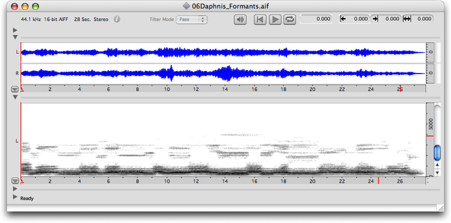 AudioSculpt : exemples sonores - Filtrage formantique